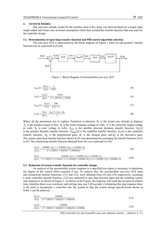 PID controller for microsatellite yaw-axis attitude control system using ITAE method | PDF