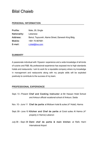 Bilal Cheaib CV | DOC