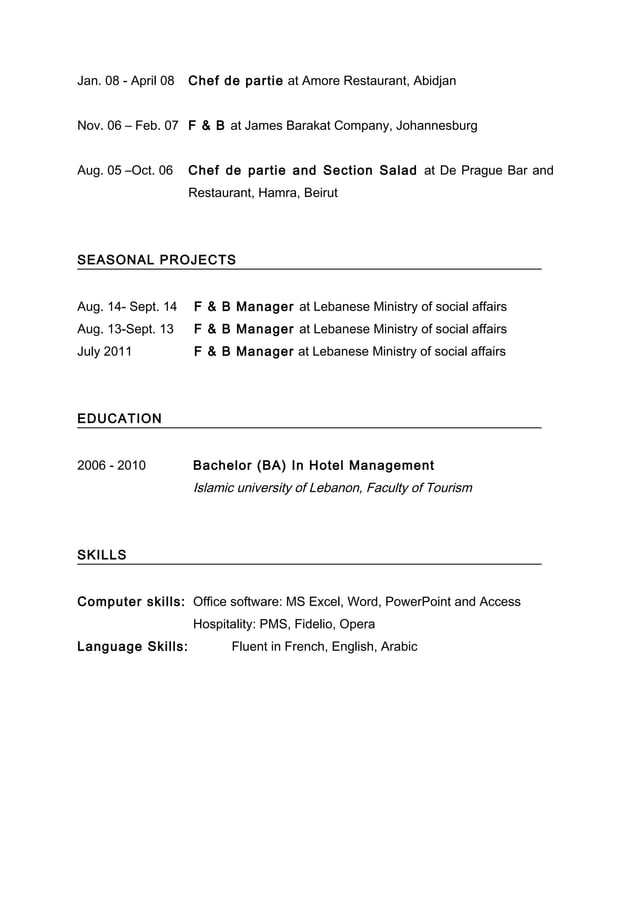 Bilal Cheaib CV | DOC