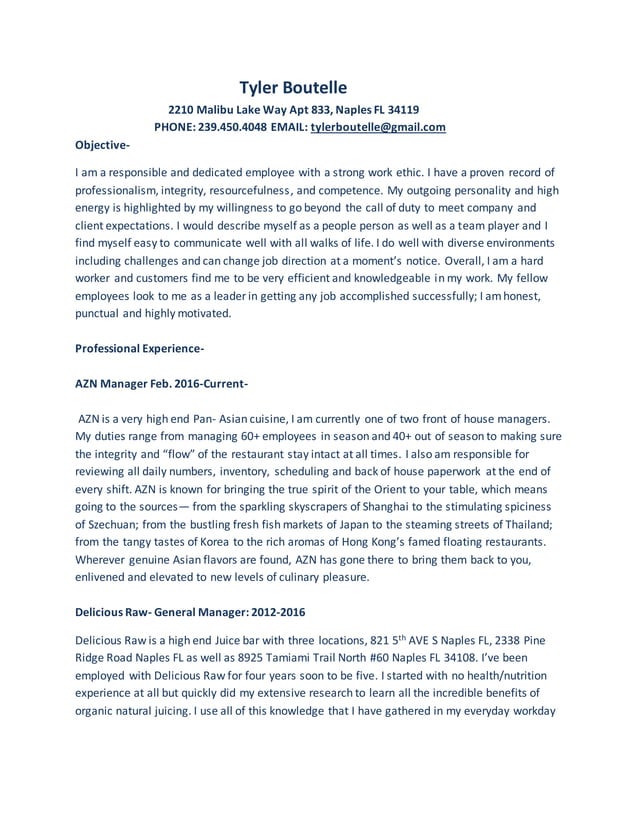 Tyler Boutelle Resume | PDF