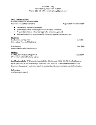 Vincent P. Lacey Resume 2017 | DOCX