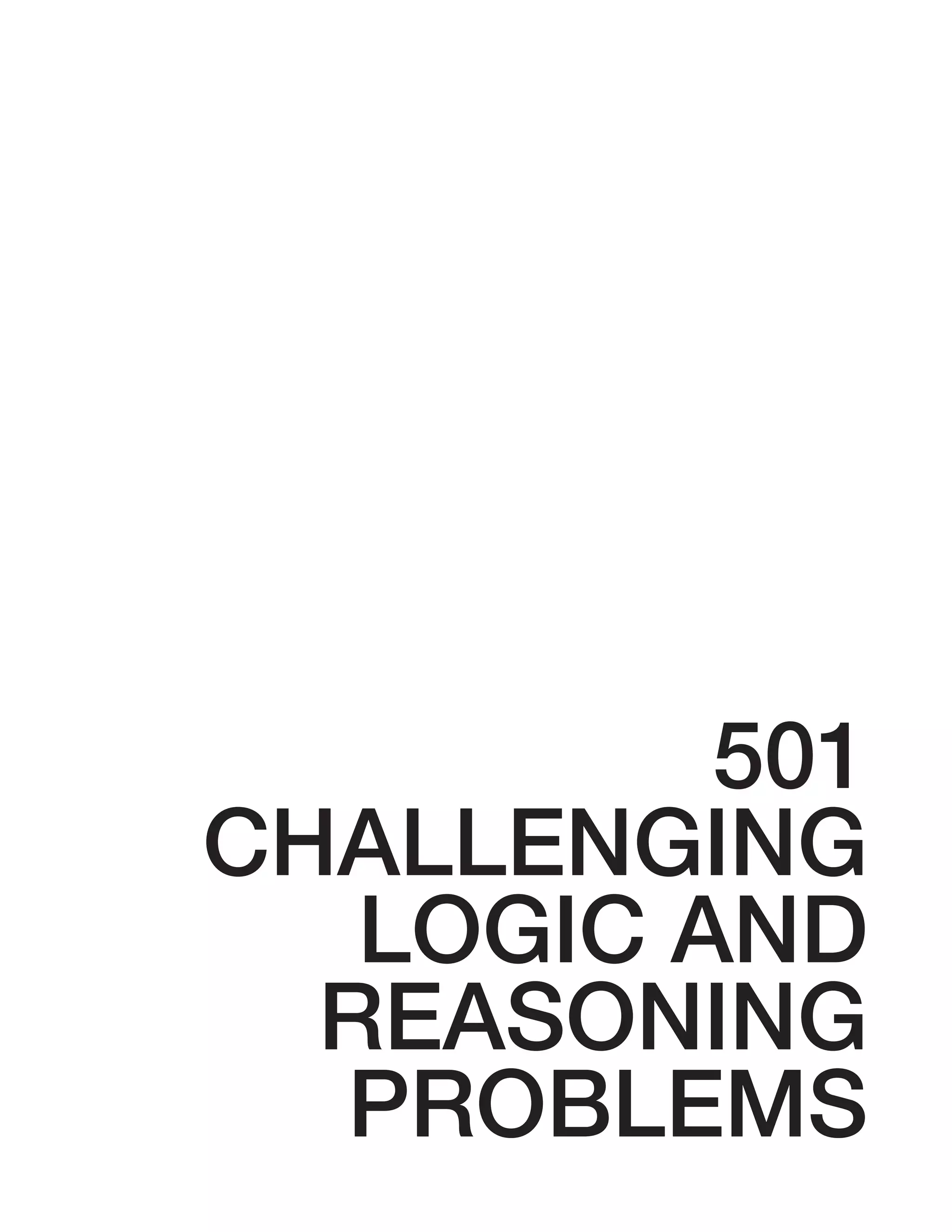 501 challenging logic and reasoning problems | PDF