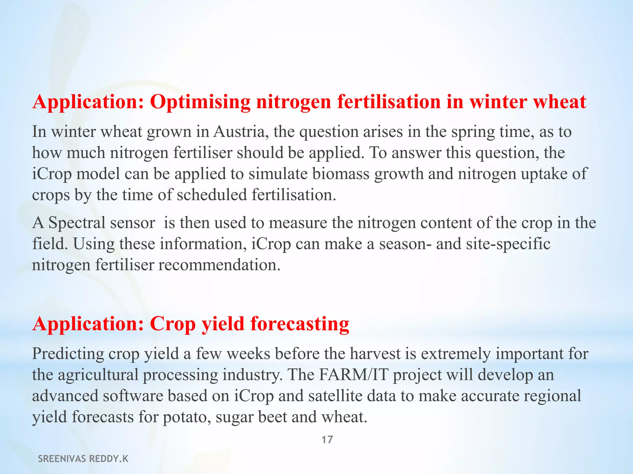Crop Modeling - Types of crop growth models in agriculture | PPTX