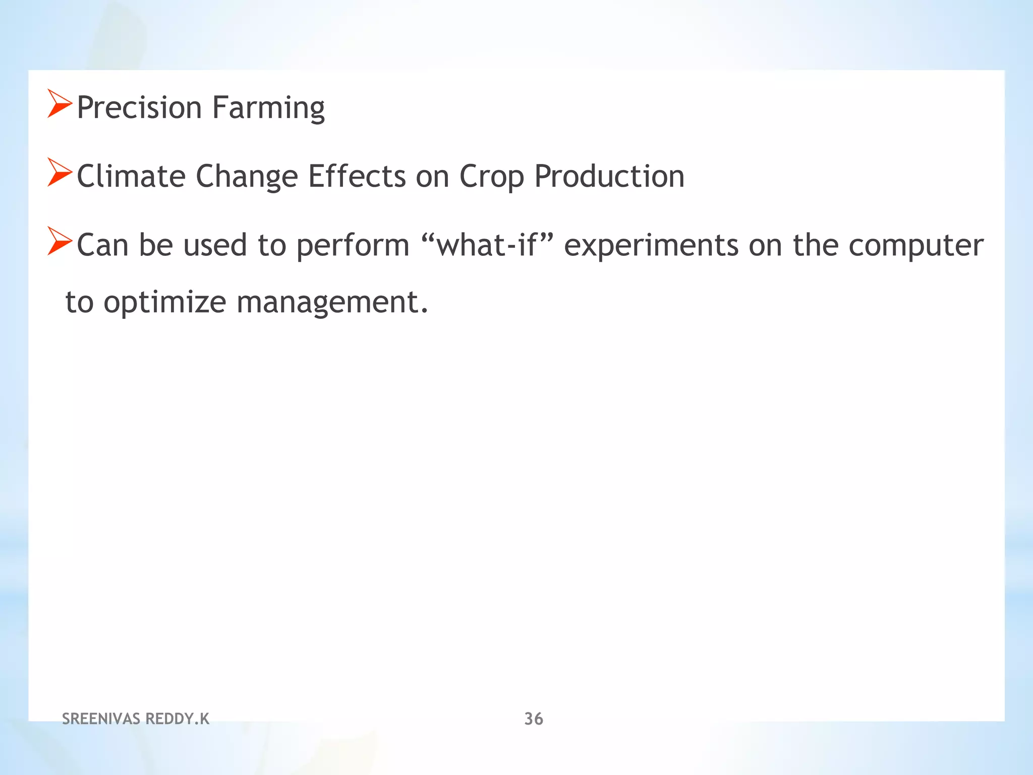 Crop Modeling Types Of Crop Growth Models In Agriculture Pptx