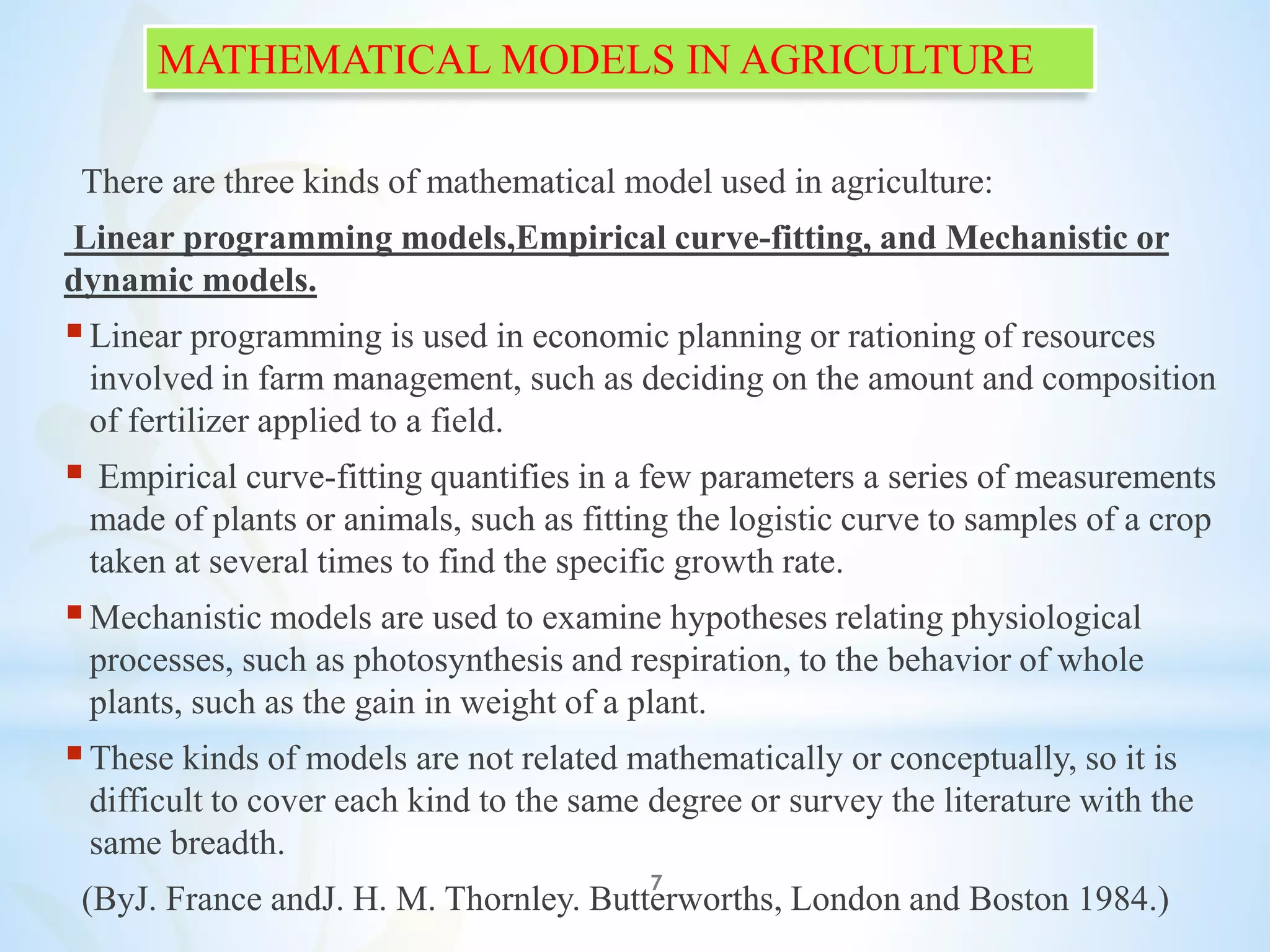 Crop Modeling - Types of crop growth models in agriculture | PPTX