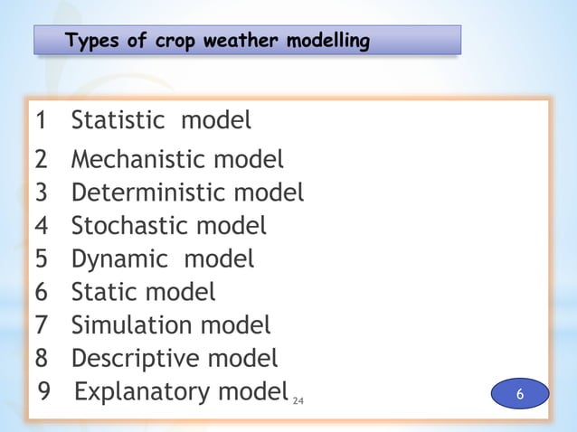 Crop Modeling - Types of crop growth models in agriculture | PPTX ...