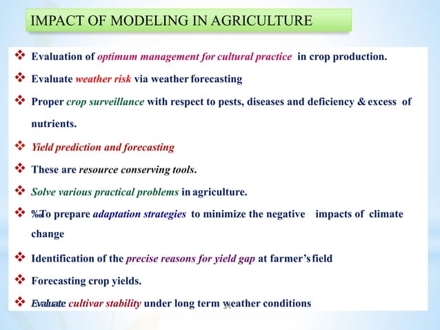 Crop Modeling - Types of crop growth models in agriculture | PPTX ...