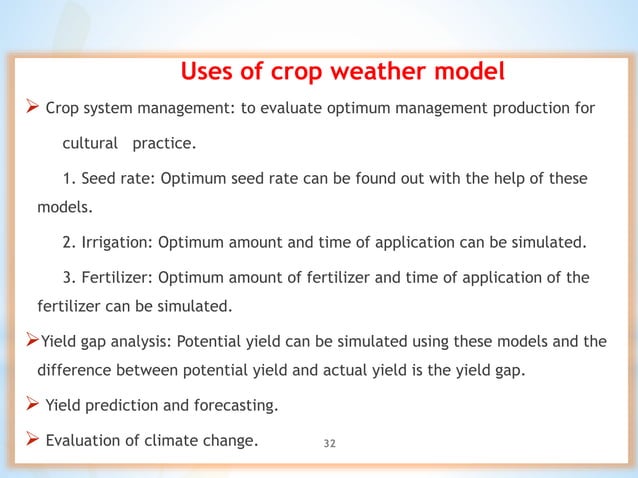 Crop Modeling - Types of crop growth models in agriculture | PPTX ...