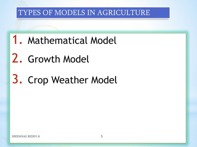 Crop Modeling - Types of crop growth models in agriculture | PPTX ...