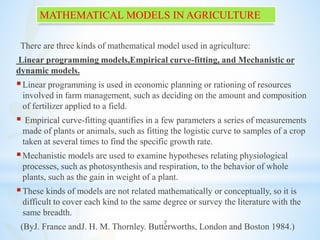 Crop Modeling - Types of crop growth models in agriculture | PPTX