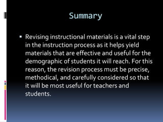 Revising Instructional Materials | PPTX