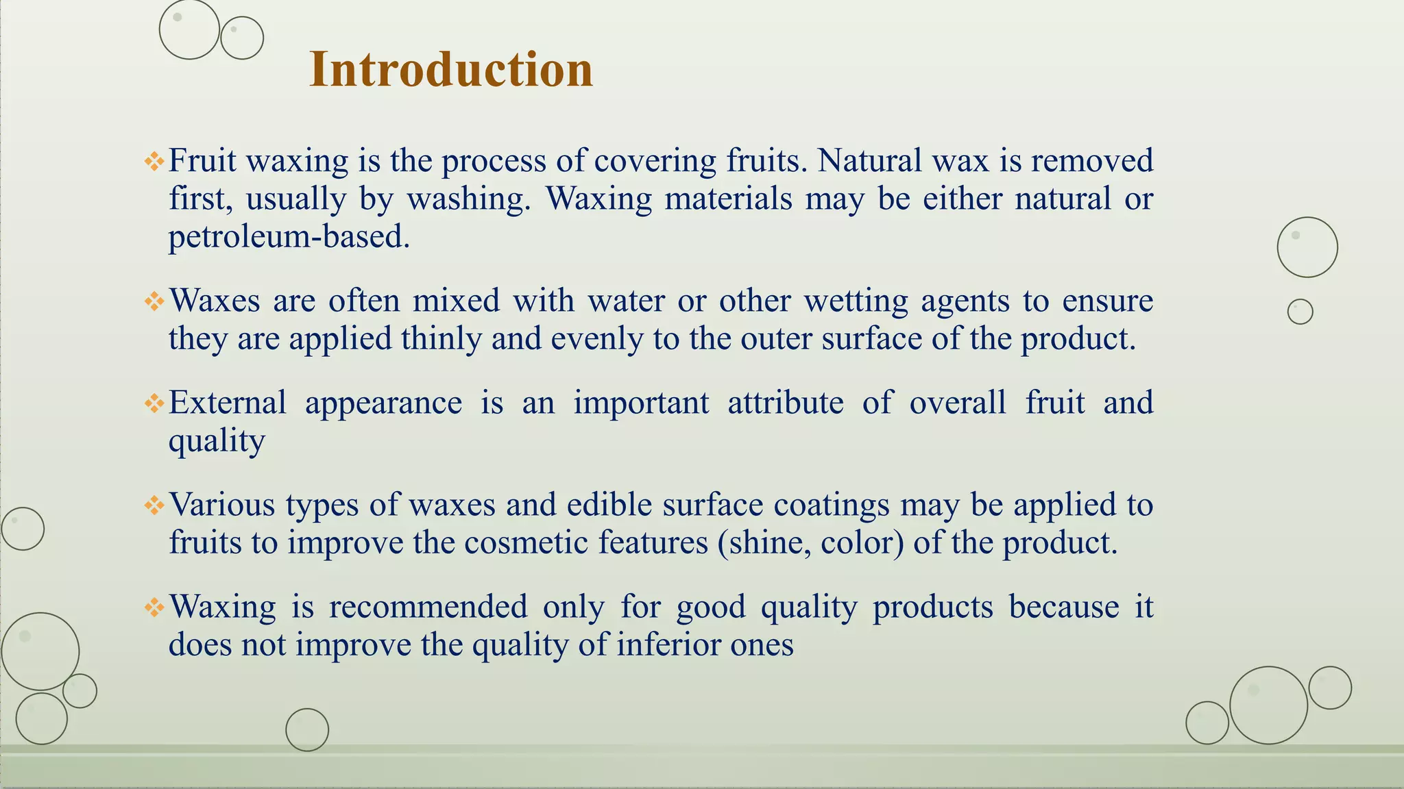 fruit waxing | PPTX