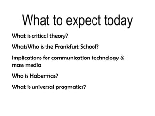EXT 502 - Critical Theory and the Frankfurt School: For Graduate-Level ...