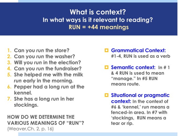 5020 week 5 rdg comprehension (weaver ch 3 4) | PPT