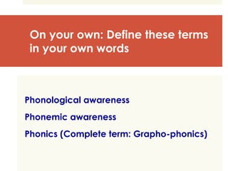 5020 week 9 phonemic a phonics slides | PPTX