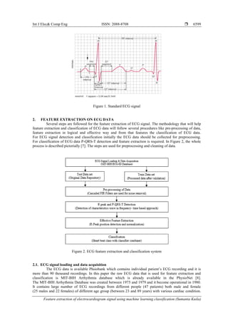 Feature extraction of electrocardiogram signal using machine learning classification | PDF