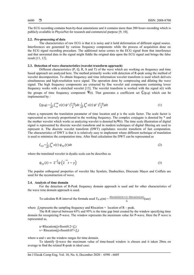 Feature extraction of electrocardiogram signal using machine learning classification | PDF