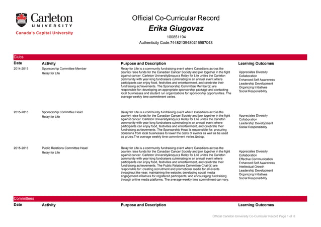 Co-Curricular Record | PPT