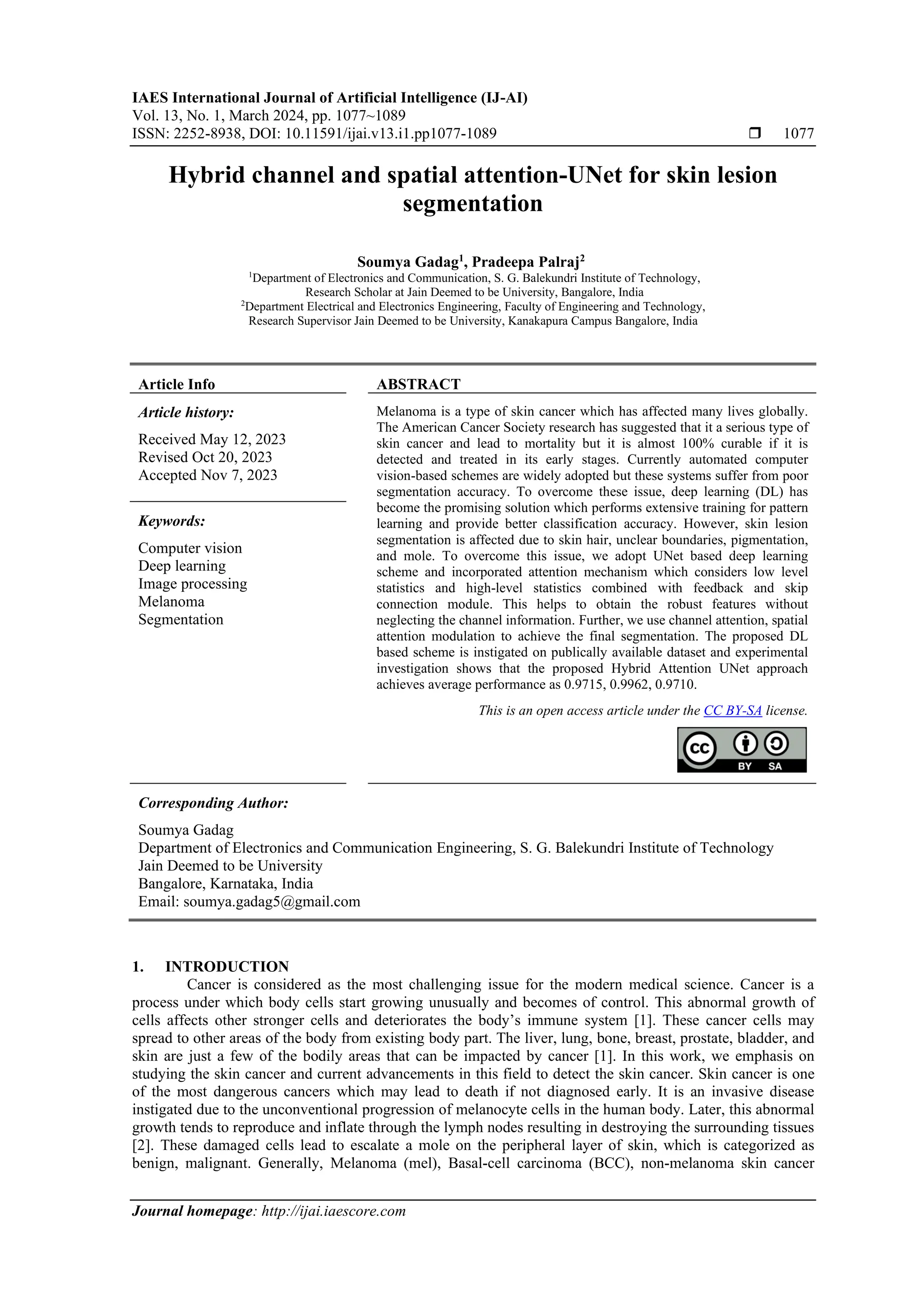 Hybrid channel and spatial attention-UNet for skin lesion segmentation ...