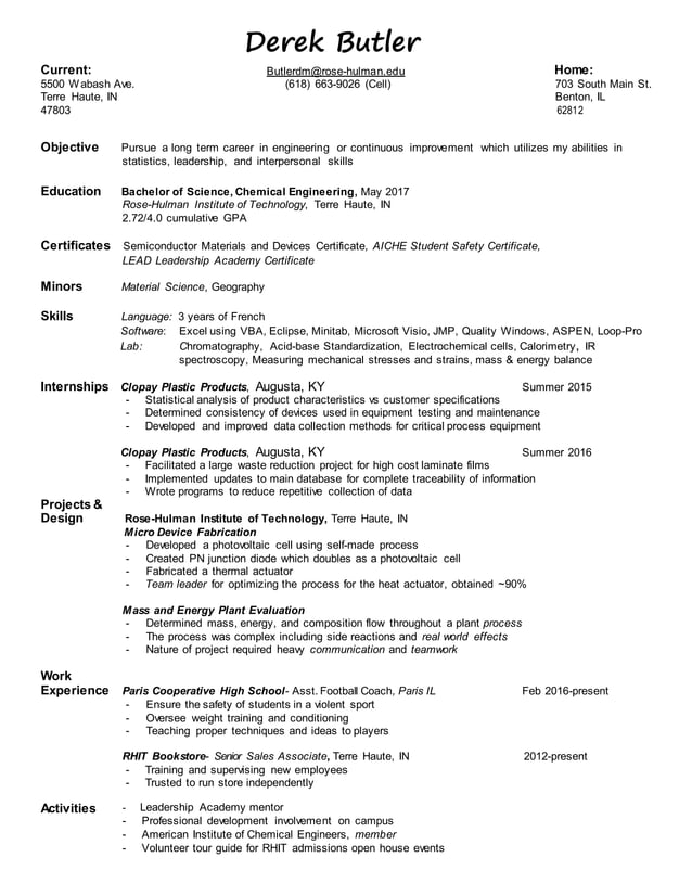 Derek Butler - Resume | DOCX