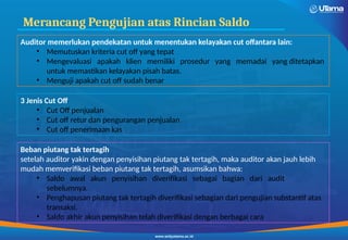 PPT PENGUJIAN DALAM SIKLUS PENJUALAN DAN PENAGIHAN | PPTX