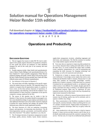 Solution manual for Operations Management Heizer Render 11th edition | PDF