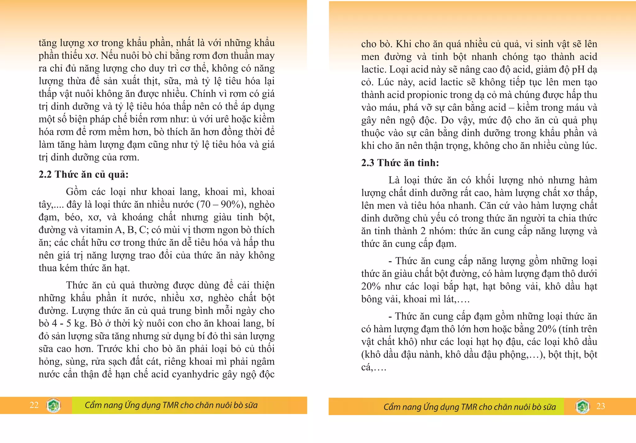 Cẩm nang ỨNG DỤNG TMR CHO CHĂN NUÔI BÒ SỮA | PPT