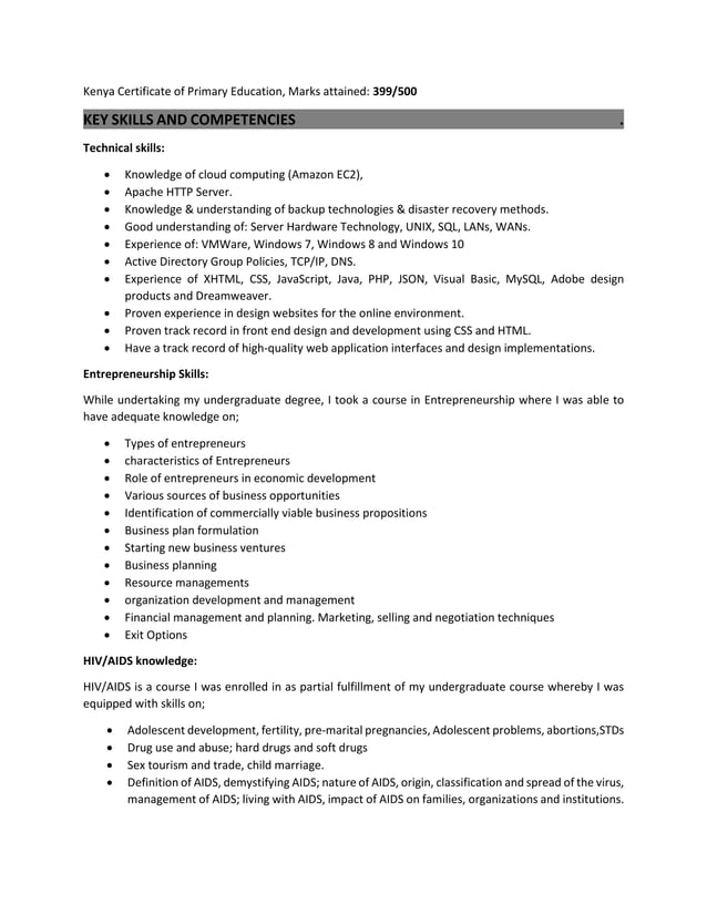 MUTAI PETER CV | PDF