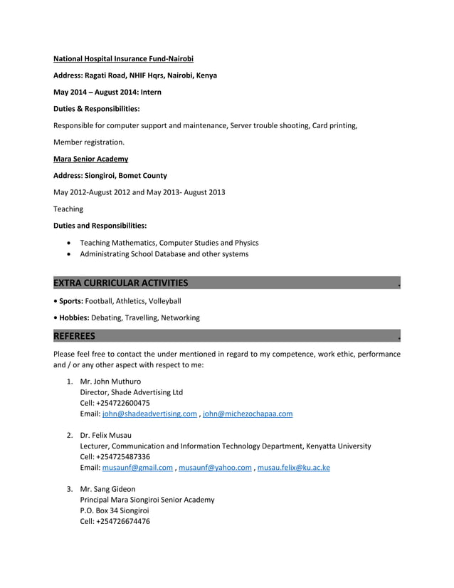 MUTAI PETER CV | PDF