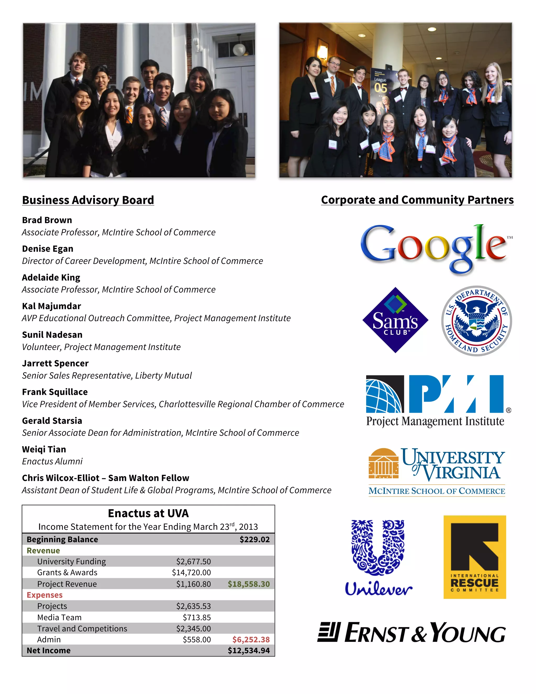 Enactus at UVA 2013 Annual Report | PDF