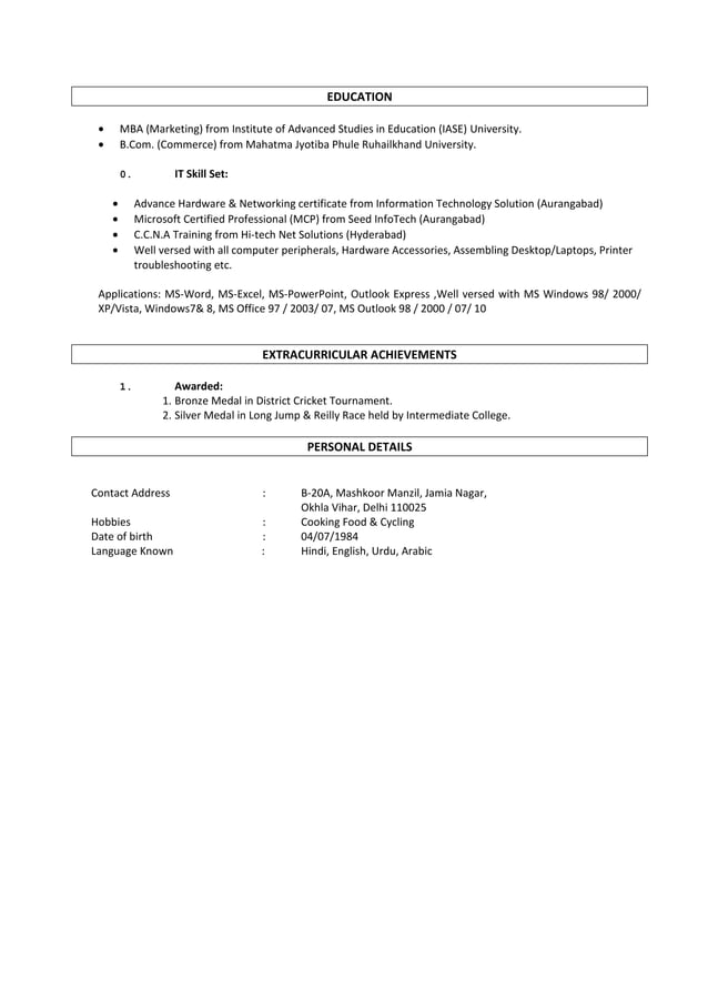 Resume_Mohammad_Kashif | PDF