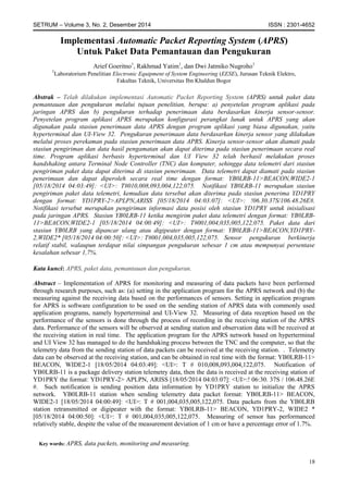 Implementasi Automatic Packet Reporting System (APRS) Untuk Paket Data ...