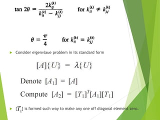 Solution of eigenvalue problem using Jacobi Method | PPTX