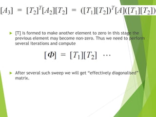 Solution of eigenvalue problem using Jacobi Method | PPTX