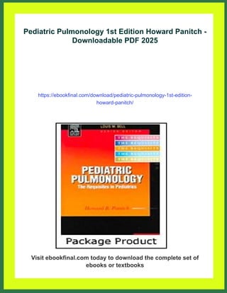 Pediatric Pulmonology 1st Edition Howard Panitch | PDF