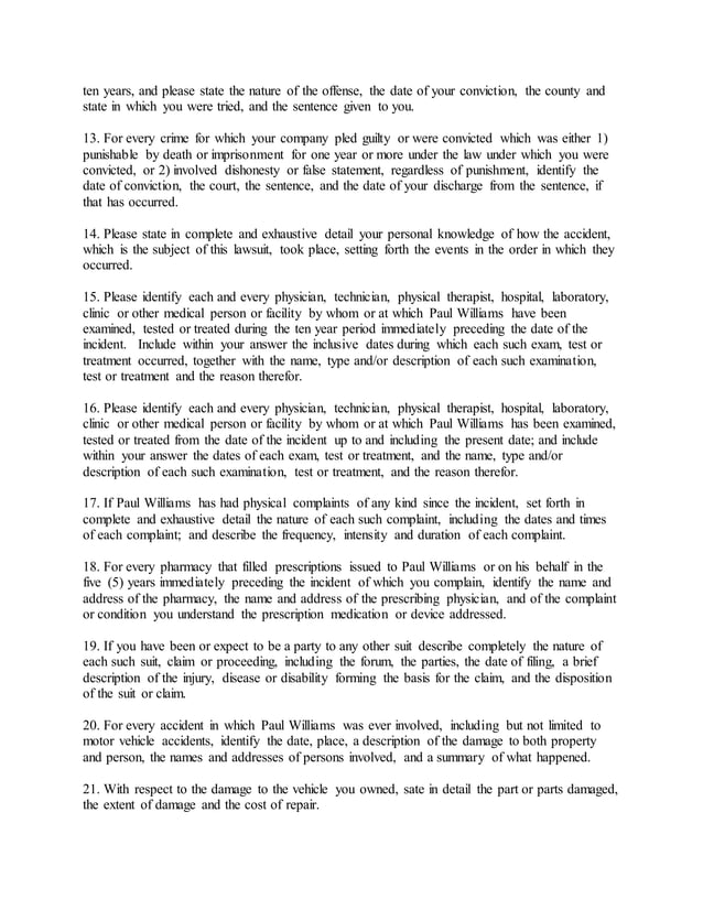 Interrogatories Sample | DOCX