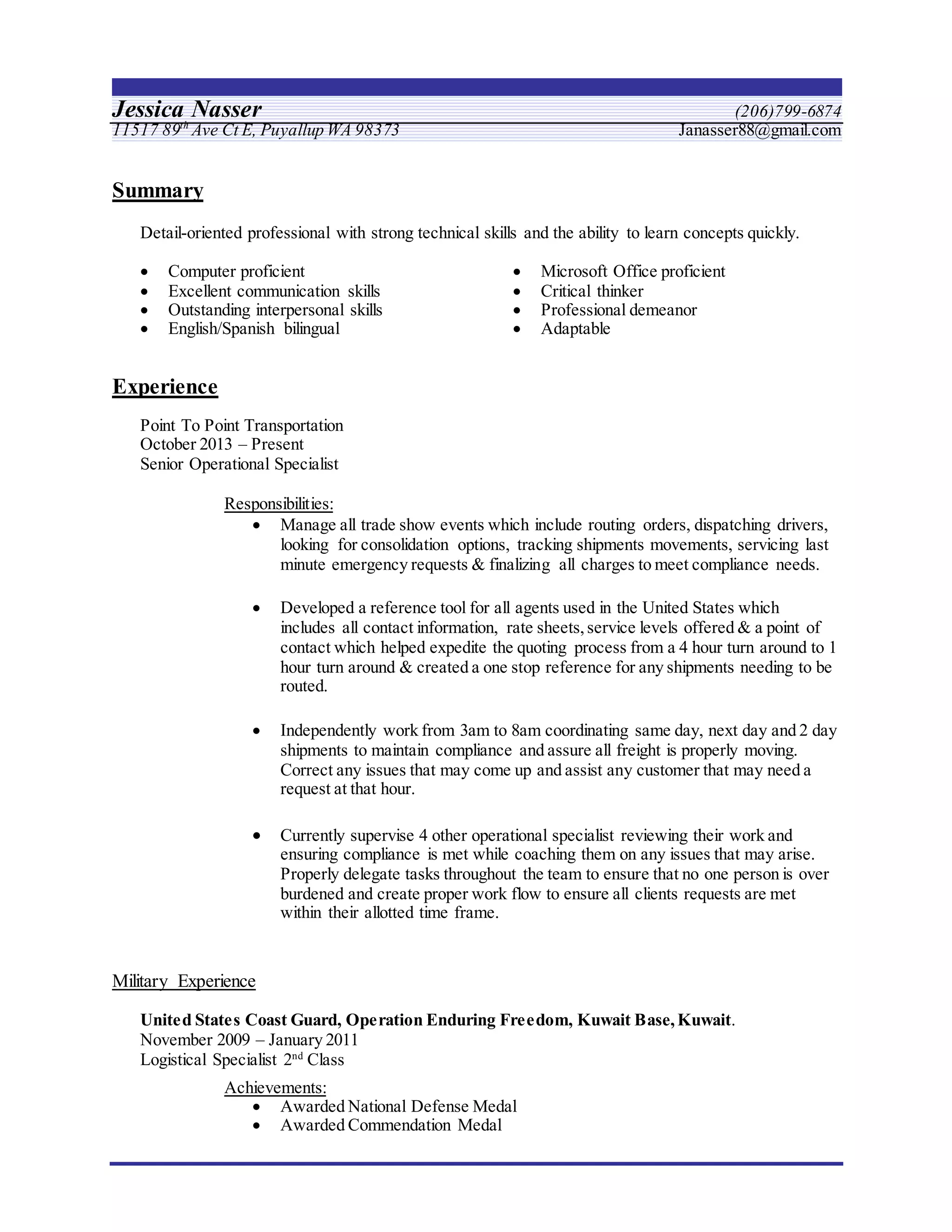 Jessica Nasser 2015 Resume | DOCX