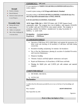 mohit cv | DOCX | Civil Engineering Industry | Industries
