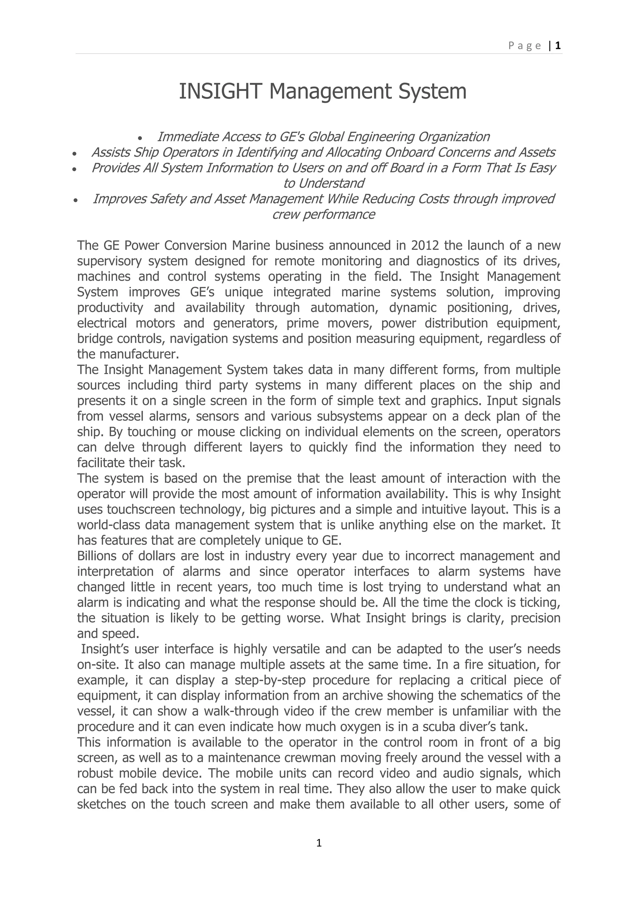 INSIGHT Management System | PDF