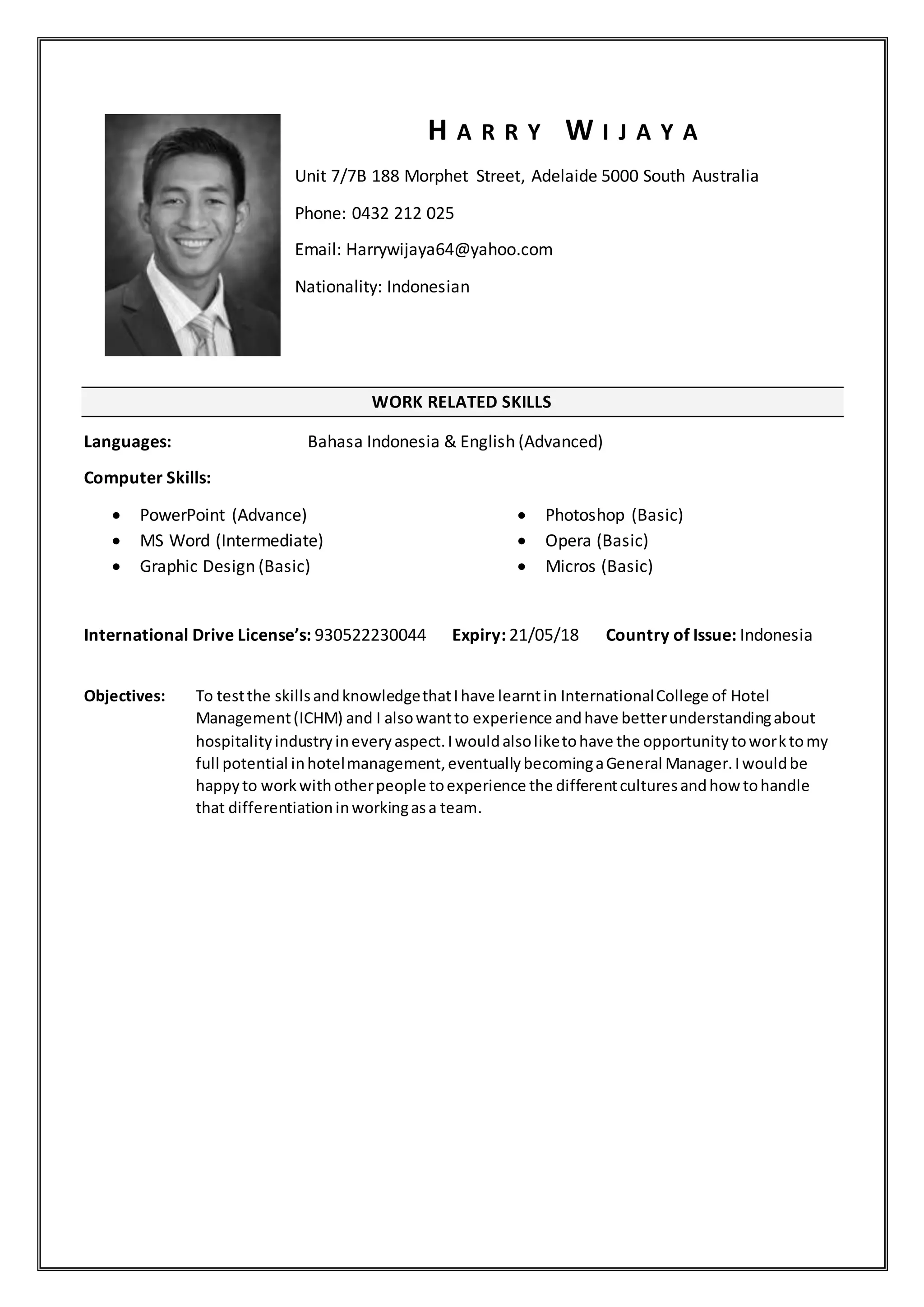 Harry Wijaya Resume | PDF