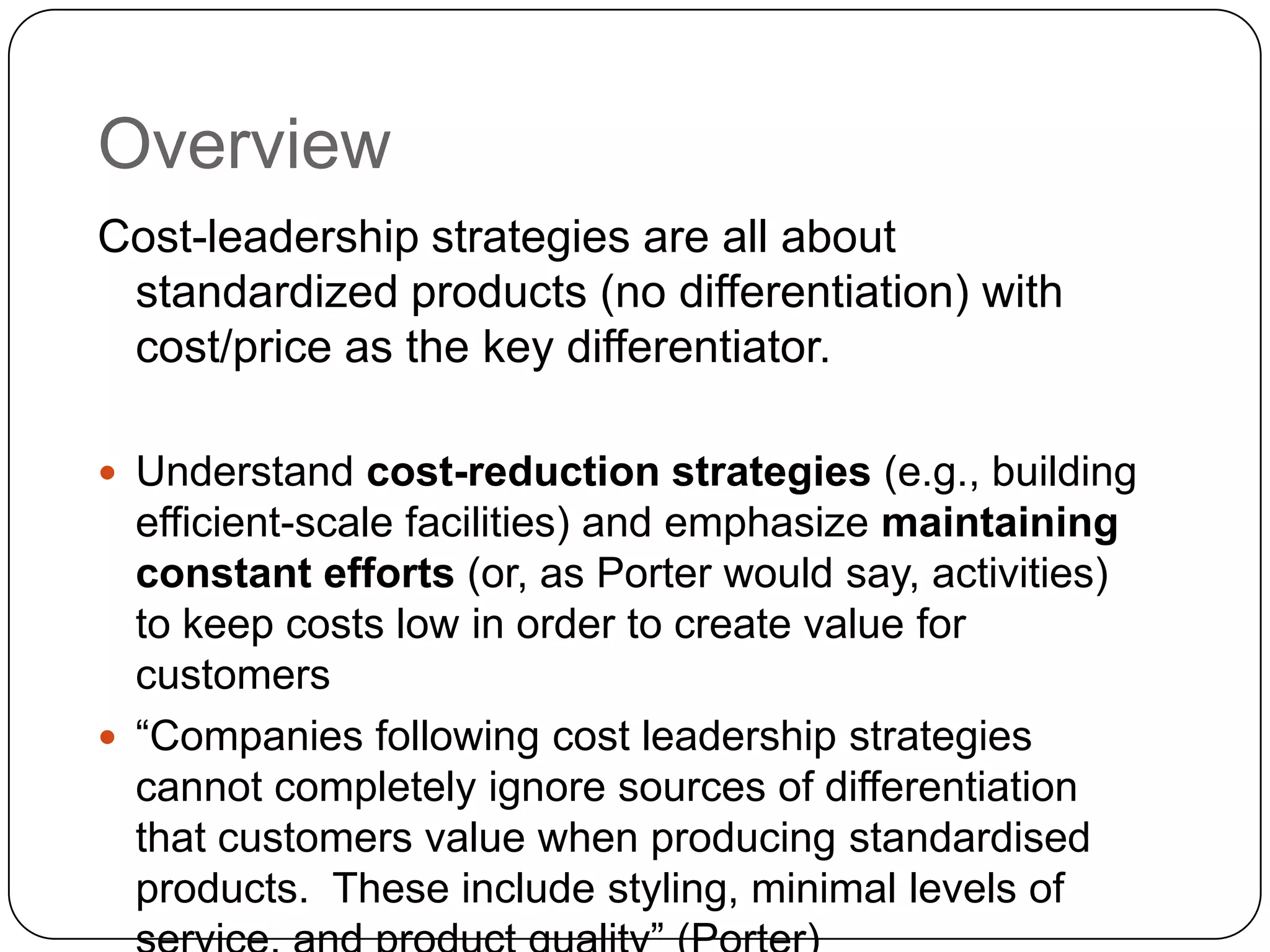 EXT 504 - Low Cost Leadership (Porter) | PPTX