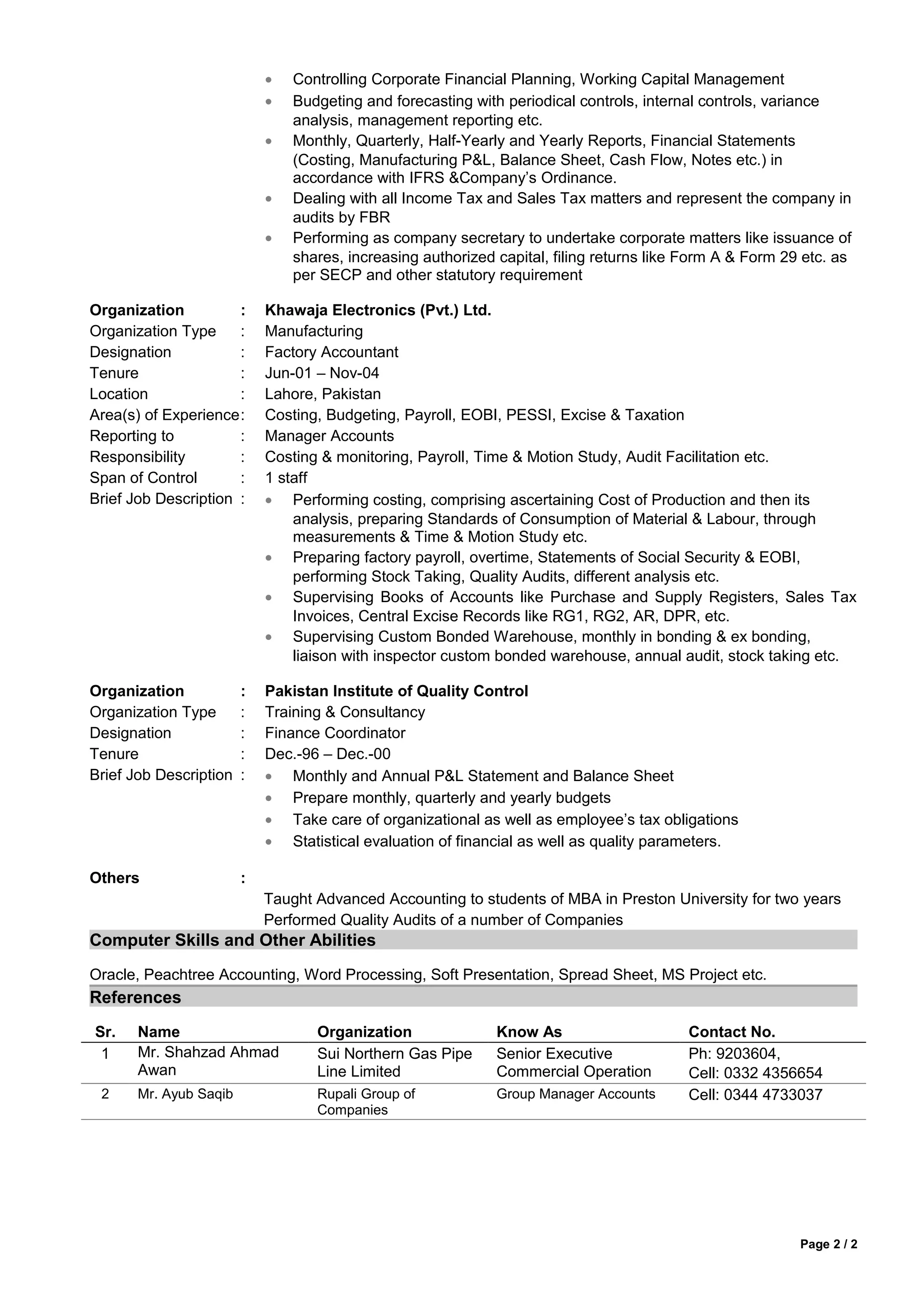 Amjad Rahil CV