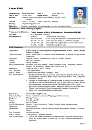 Amjad Rahil CV | DOC