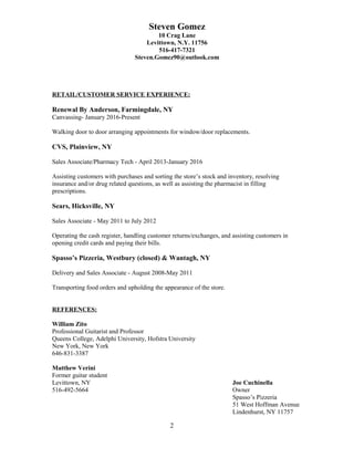 Resume SG | DOC | Music | Entertainment