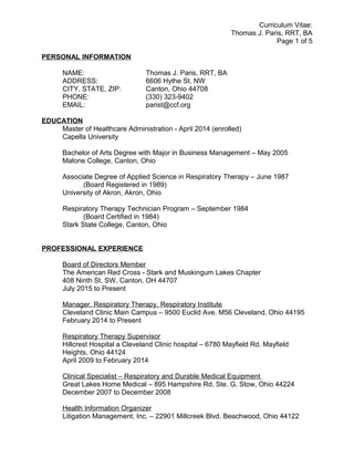 Curriculum Vitae | DOC | Professional School | Postgraduate Education