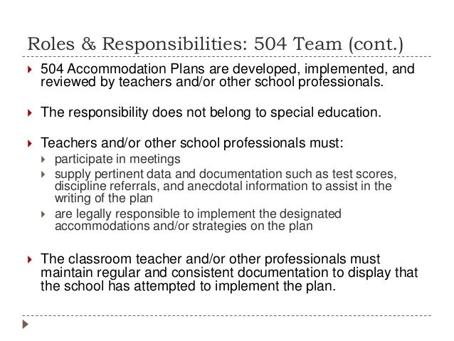Section 504 Accommodation Plan Sample