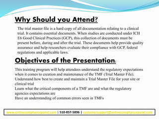 Trial Master File (TMF): FDA Expectations from Sponsors and Sites | PPTX