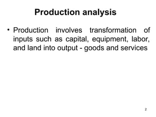 Production analysis of costs and output relationships | PPT