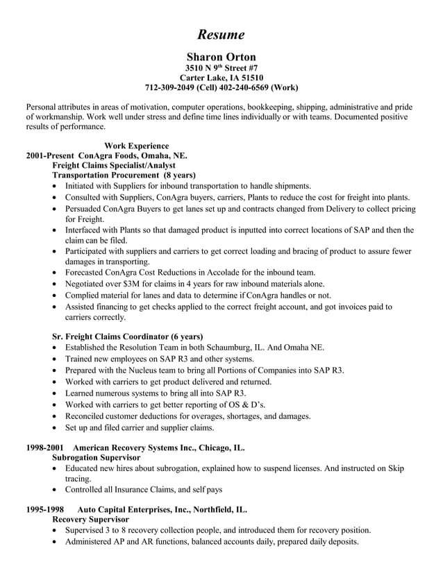 Sharon.resume2 | DOC