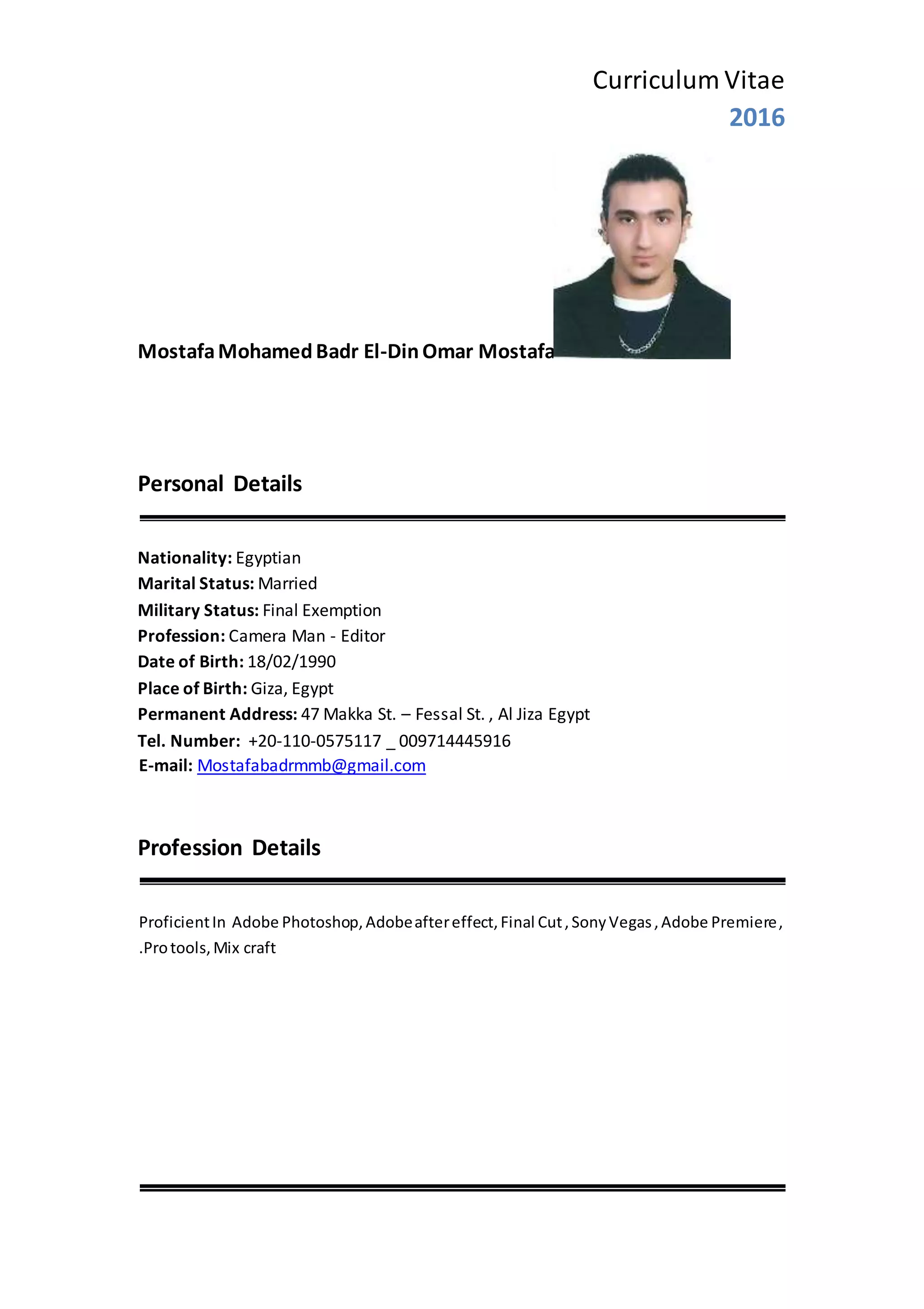 Mostafa Badr CV | DOCX